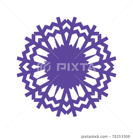 Violet, purple snowflake on white background,... - Stock Illustration ...