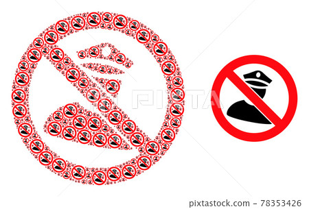 No Policeman Mosaic of No Policeman Icons and... - Stock Illustration ...