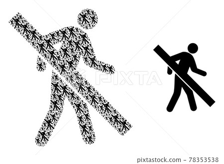 Forbidden Walking Man Collage of Forbidden... - Stock Illustration ...