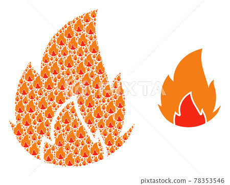 Fire Collage of Fire Items and Source Icon - Stock Illustration ...