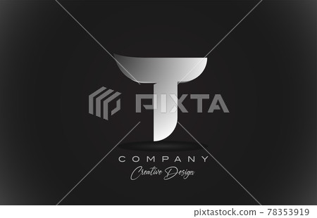 T white gradient alphabet letter logo icon with... - Stock Illustration ...