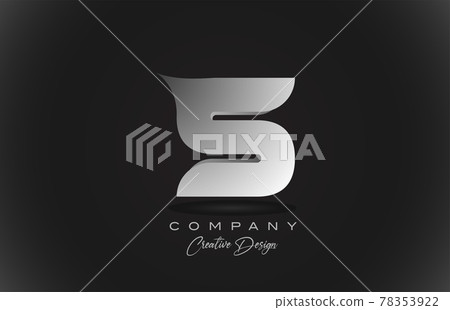 S white gradient alphabet letter logo icon with... - Stock Illustration ...