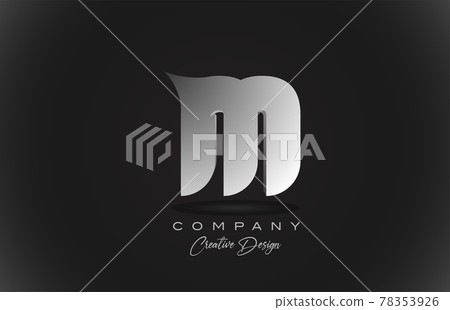 M white gradient alphabet letter logo icon with... - Stock Illustration ...