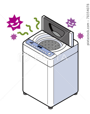 Washing machine where mold and germs are growing - Stock Illustration ...