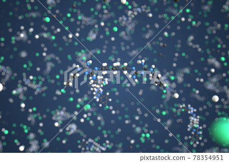 Chlorhexidine molecule. Conceptual molecular... - Stock Illustration ...
