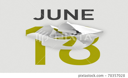 June 18 date behind crumpled paper page of a...-插圖素材 [78357028] - PIXTA圖庫