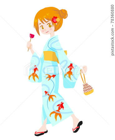 Yukata girls - Stock Illustration [78360880] - PIXTA