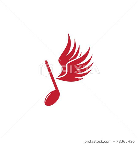 Music note wing logo vecto - Stock Illustration [78363456] - PIXTA