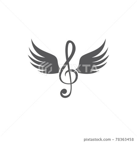 Music note wing logo vecto - Stock Illustration [78363458] - PIXTA