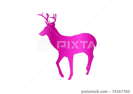 pink deer logo isolated on white background. - Stock Illustration ...