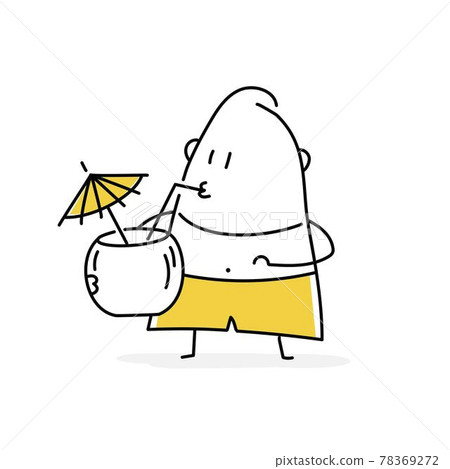 Stickman drinking a cocktail. - Stock Illustration [78369272] - PIXTA