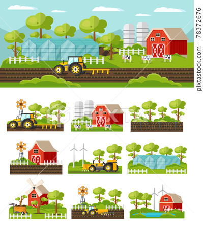 Colorful Farming Concept - Stock Illustration [78372676] - PIXTA