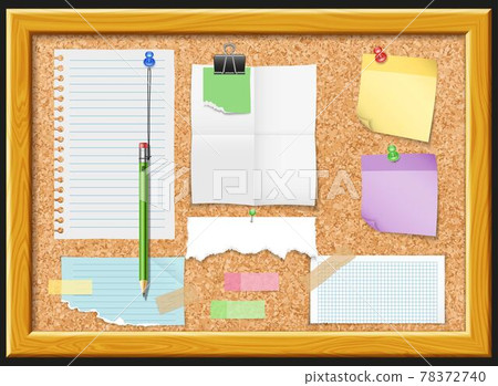 Cork Board And Note Papers Design - Stock Illustration [78372740] - PIXTA
