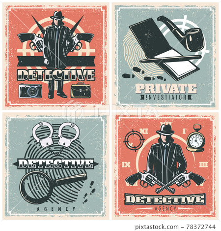 Detective Agency Posters Set - Stock Illustration [78372744] - PIXTA