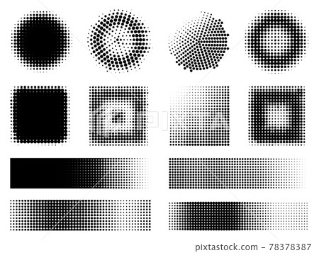 Monochrome Halftone Effects Design Elements Set - Stock Illustration ...