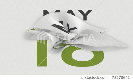 May 18 date behind crumpled paper page of a... - Stock Illustration ...