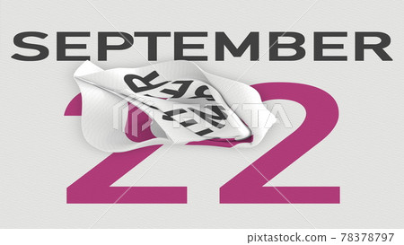 September 22 date behind crumpled paper page of... - Stock Illustration ...