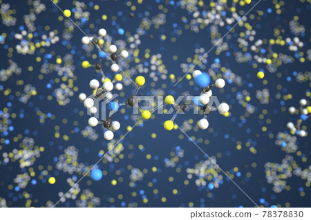 Molecule of thiram, conceptual molecular model.... - Stock Illustration ...