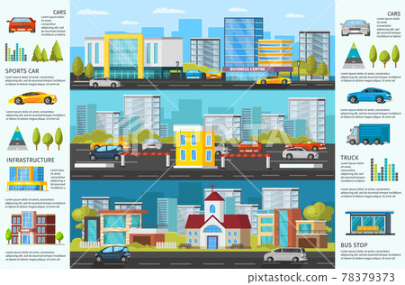 Urban Auto Traffic Brochure - Stock Illustration [78379373] - PIXTA
