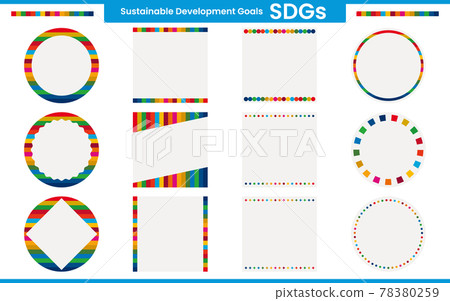 Title frame using 17 colors of SDGs - Stock Illustration [78380259] - PIXTA