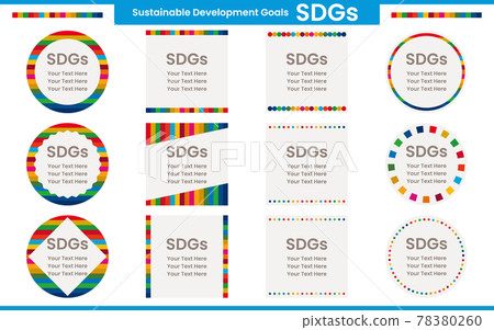 Title frame using 17 colors of SDGs - Stock Illustration [78380260] - PIXTA