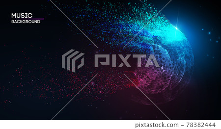 Music background line flow. Vector particle big... - Stock Illustration ...