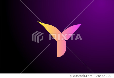 yellow purple Y creative gradient alphabet... - Stock Illustration ...