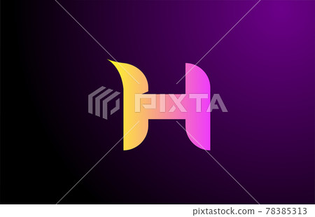 yellow purple H creative gradient alphabet... - Stock Illustration ...