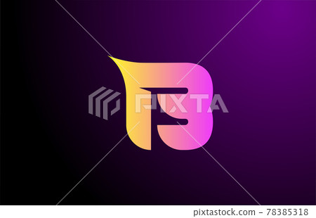 yellow purple B creative gradient alphabet... - Stock Illustration ...