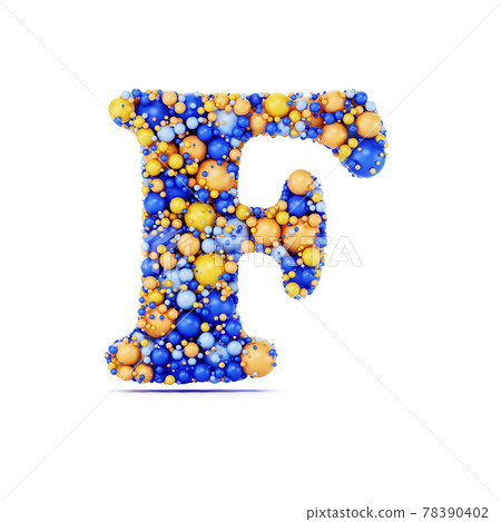 F letter with colored shiny balls - Stock Illustration [78390402] - PIXTA