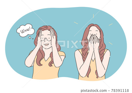 Surprise, positive shock, amazement,... - Stock Illustration [78391118 ...