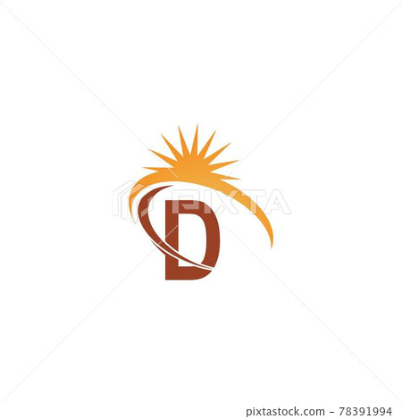 Letter D with sun ray icon logo design template... - Stock Illustration ...