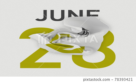 June 28 date behind crumpled paper page of a...-插圖素材 [78393421] - PIXTA圖庫