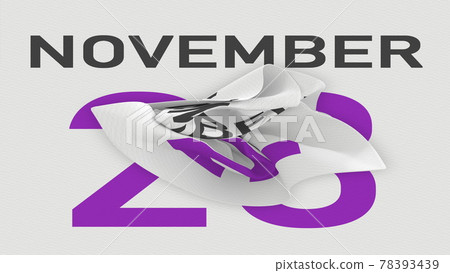 November 23 date behind crumpled paper page of... - Stock Illustration ...