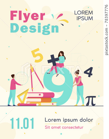 Happy students learning math in college or school - Stock Illustration ...