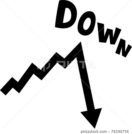 A plunging arrow and the letter'DOWN' - Stock Illustration [78398756 ...