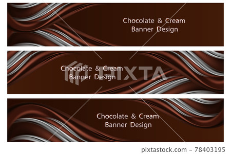 Banner design. Chocolate and cream wave on dark... - Stock Illustration ...
