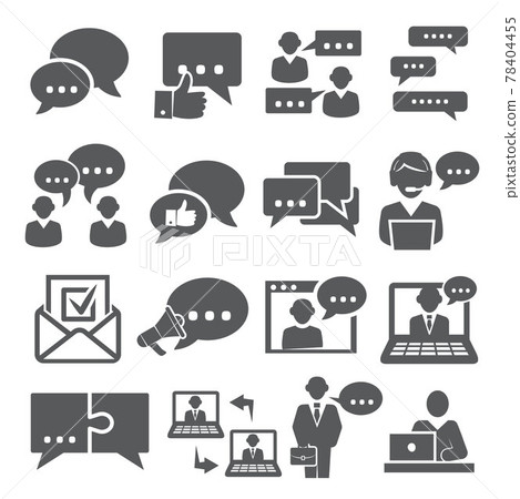 Communication icons set on white background - Stock Illustration ...