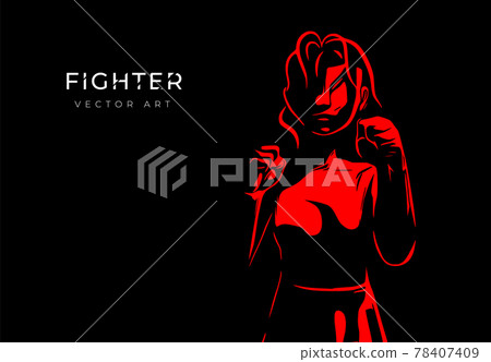 Vector illustration of a female boxer. Concept... - Stock Illustration ...