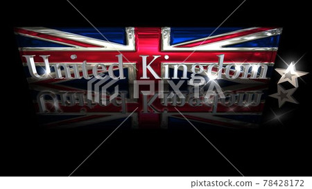 Union Jack and United Kingdom text on the floor... - Stock Illustration ...