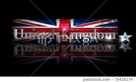 Union Jack and United Kingdom text on the floor... - Stock Illustration ...
