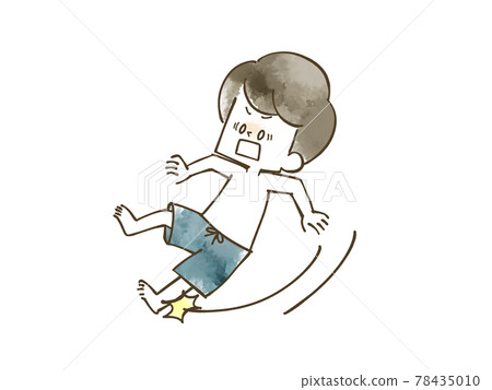 Boy slipping and falling - Stock Illustration [78435010] - PIXTA