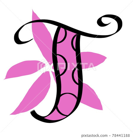 Flower alphabet T of design letters - Stock Illustration [78441188] - PIXTA