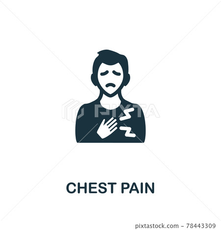 Chest Pain icon. Monochrome simple element from... - Stock Illustration ...