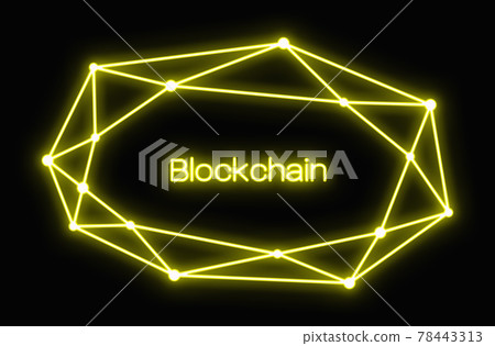 Yellow neon labeled Blockchain - Stock Illustration [78443313] - PIXTA
