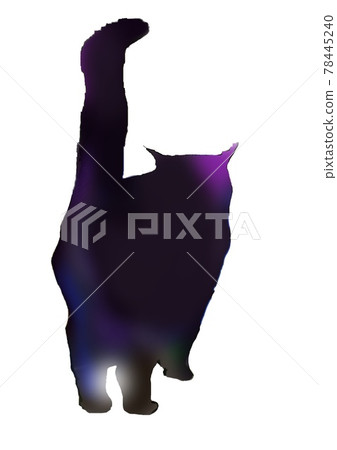 Black cat back view - Stock Illustration [78445240] - PIXTA
