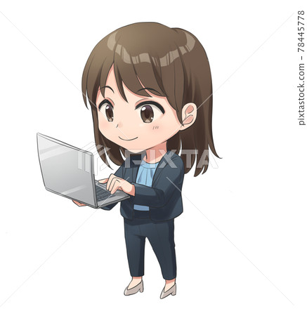 Suit lady computer - Stock Illustration [78445778] - PIXTA