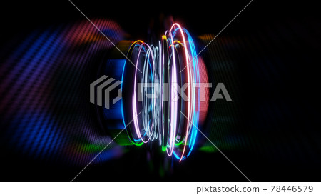 3d render, glowing lines, reflection, abstract... - Stock Illustration ...