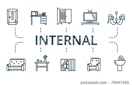 Internal icon set. Contains editable icons...-插圖素材 [78447369] - PIXTA圖庫