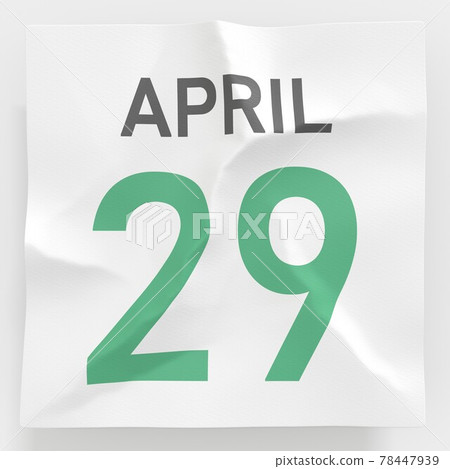 April 29 date on torn page of a calendar, 3d... - Stock Illustration ...